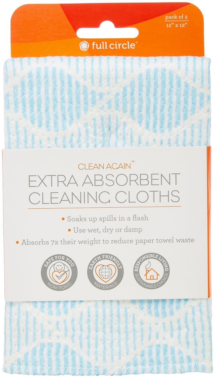 Full Circle Clean Again Super Absorbent Cleaning Cloths, Tree Buds, 0.11 Pound