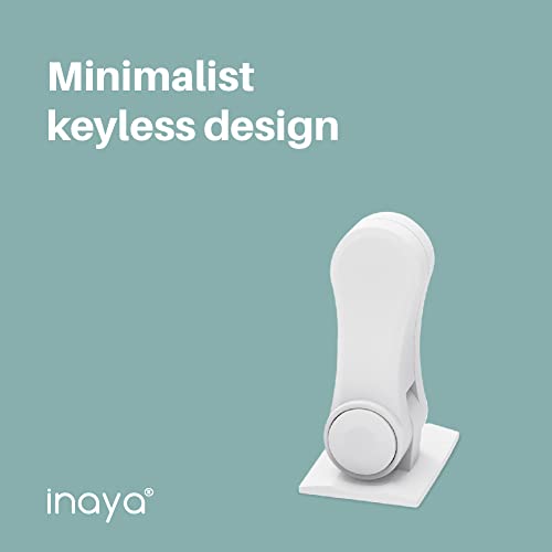 Inaya Child Proof Door Lever Lock - Door Handle Lock - 3M Adhesive - Minimalist Design - No Drilling Child Safety Door Handle Locks (2 Pack)