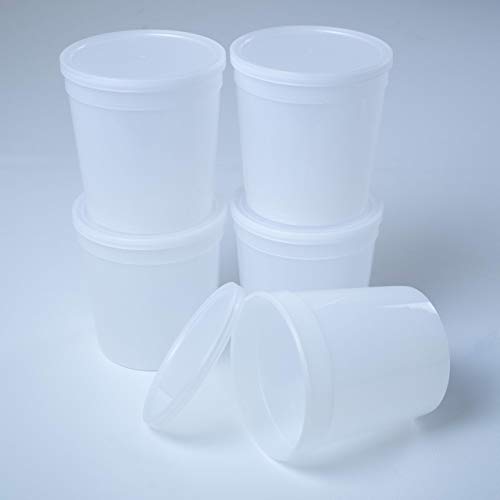ePackageSupply 1/4 Gallon (32 oz) 1 Quart Food Storage Containers with Lids -Freezer and Microwave Safe Storage Containers, Round Plastic Containers with Lid, BPA Free, Translucent