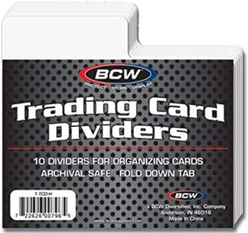Baseball Card Storage Box, 10 Count - Store up to 8000 Trading Cards, with 40 Dividers