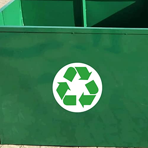 Pop Resin 1.5" Inch Recycle Logo Stickers Round Recycling Symbol LabelsĀ Self Adhesive Indoor and Outdoor Stickers 500 Per Roll