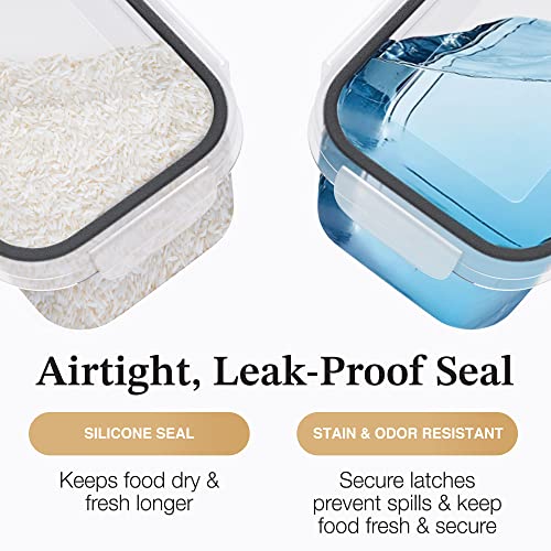 Chef's Path Superior 38 Pack Airtight Food Storage Containers with Lids - Plastic Food Canisters for Pantry Organization and Storage - Ideal for Cereal, Flour and Sugar Storage