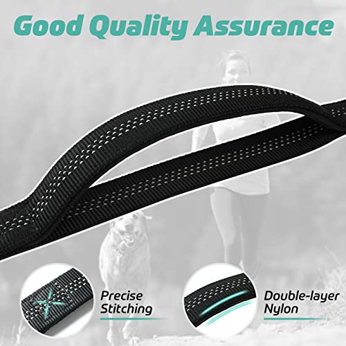rabbitgoo Tactical Dog Leash, Bungee Dog Training Leash with Shock Absorption, Military Dog Leash with 2 Padded Control Handles for Medium Large Dogs, 4-5.2FT