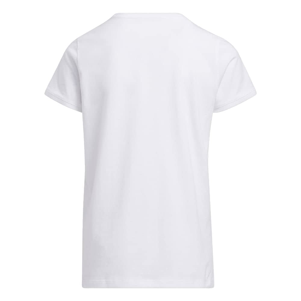 adidas girls Short Sleeve Vent Graphic Tee T Shirt, White With Purple, Large US