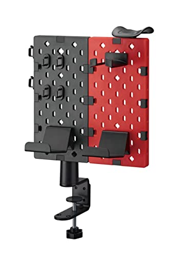 SUPERLIT Clamp-on Desk Pegboard Modular Gaming Accessory Holder for Controllers & Headphones Efficient and Tidy Clamp-On Desk Pegboard Gaming Station Cable Management