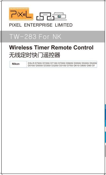 Pixel Timer Shutter Release Remote Control TW283-DC2 Remote Release for Nikon Z7 Z7II Z6 Z6II Z5 D5600 D3300 D5000 D5100 D5200 D5300 D5500 D90 D7000 D7100 D7200 D7500 D780 D610 D750 P7700 P7800
