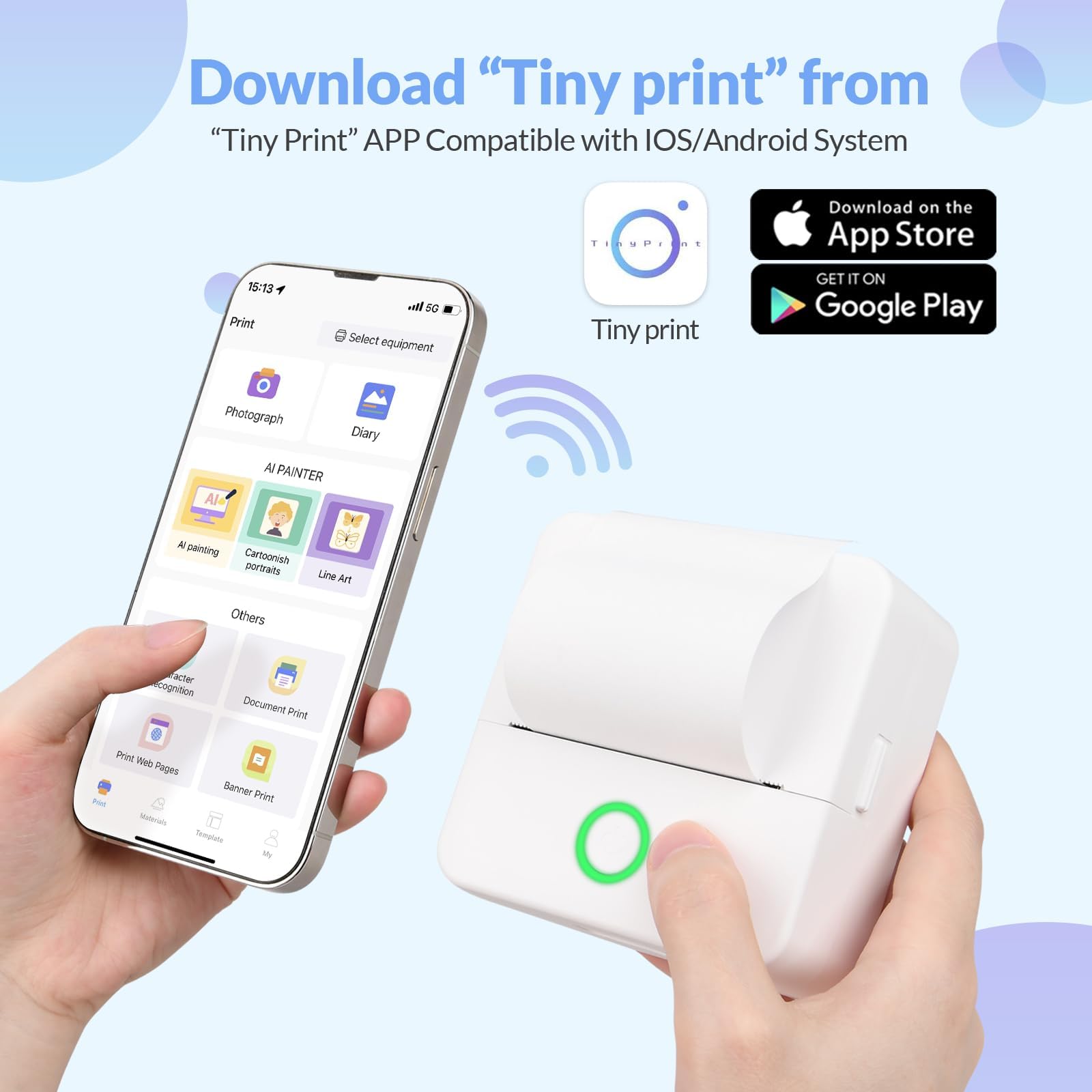 Label Maker Machine with Tape, Portable Bluetooth Label Printer, Small Smart Phone Handheld Sticker Mini Labeler Multiple Templates Font Icon Easy to Use Inkless Rechargeable F Office Home