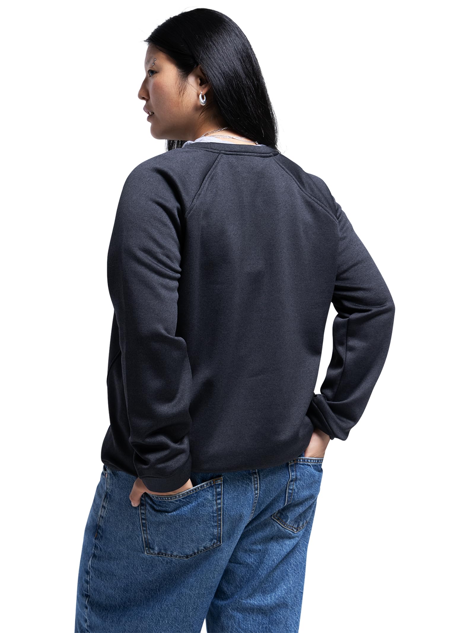 Burton Women's Oak Crewneck Fleece, True Black Heather, M