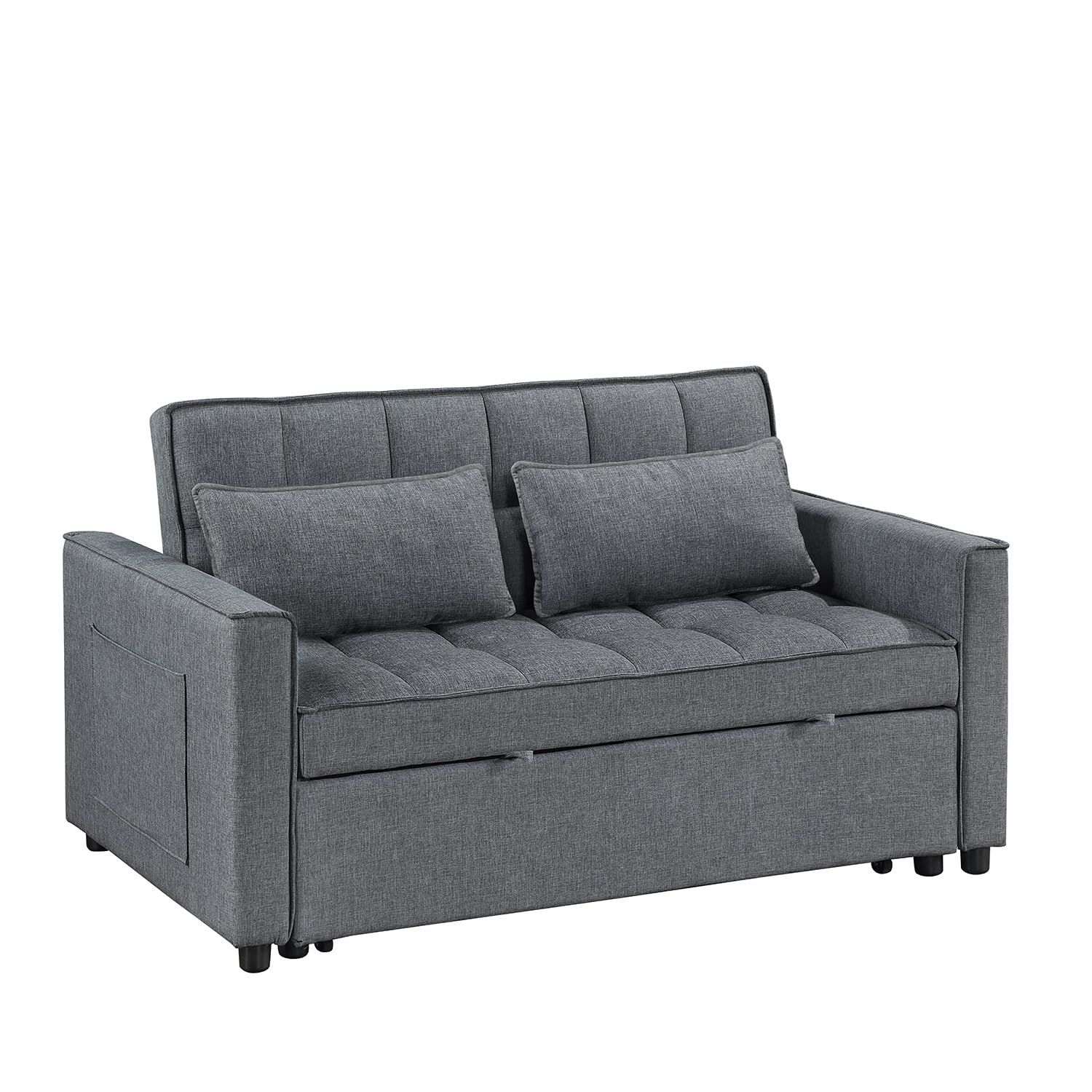 Anmutig Pull Out Sofa Bed 3-in-1 Convertible Sofa Sleeper Chair Bed,Adjustable Armchair Beds for Small Spaces, Apartment, Living Room, Office (Grey)