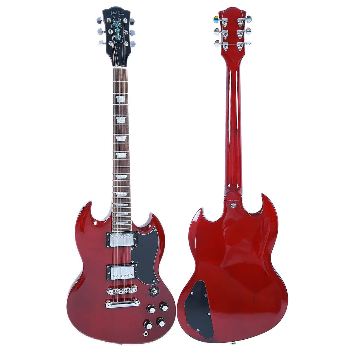 Bad Cat Instruments Electric Guitar, 6 String Double Cut Electric Guitar, Solid Mahogany Body and Neck, Rosewood Fingerboard, Right Hand, DC-340 Series