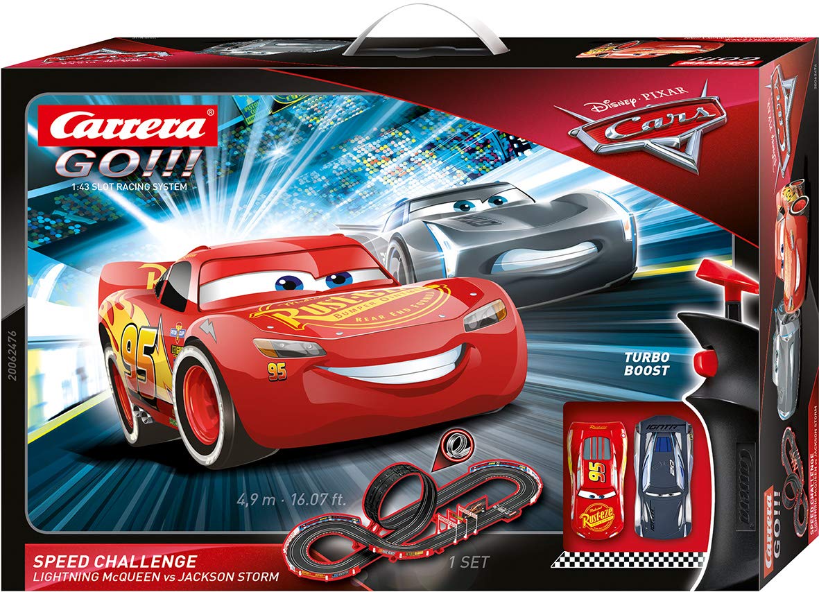 Carrera GO!!! 62476 Disney Pixar Cars Speed Challenge Electric Slot Car Race Track Set in 1:43 Scale