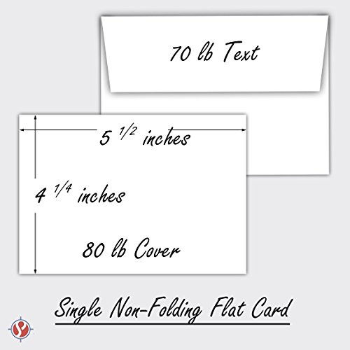 Heavyweight Blank White Note Cards and Envelopes | 4 1/4β X 5 1/2β Inches (A2) | 50 Cards and 50 Envelopes | Not a Fold Over Card