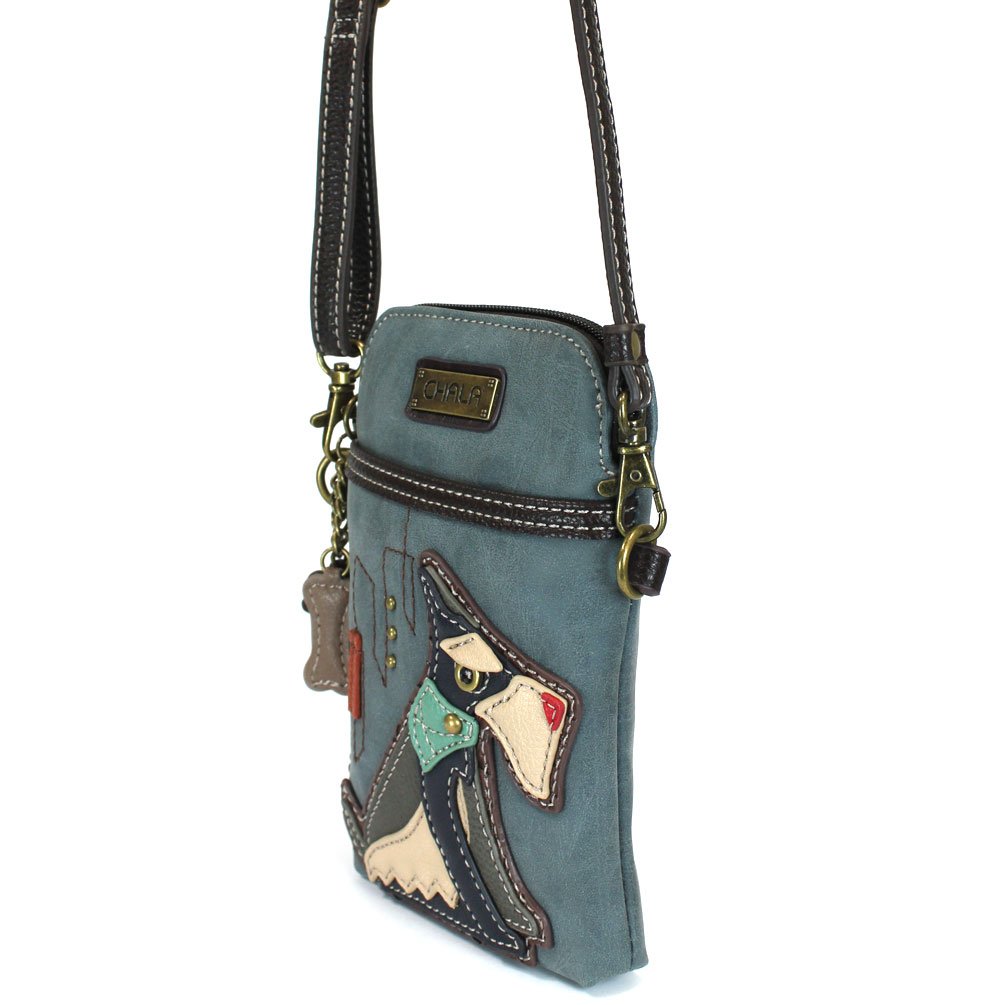 CHALA Crossbody Cell Phone Purse | Women's Wristlet Handbags with Adjustable Strap (Indigo - Schnauzer)