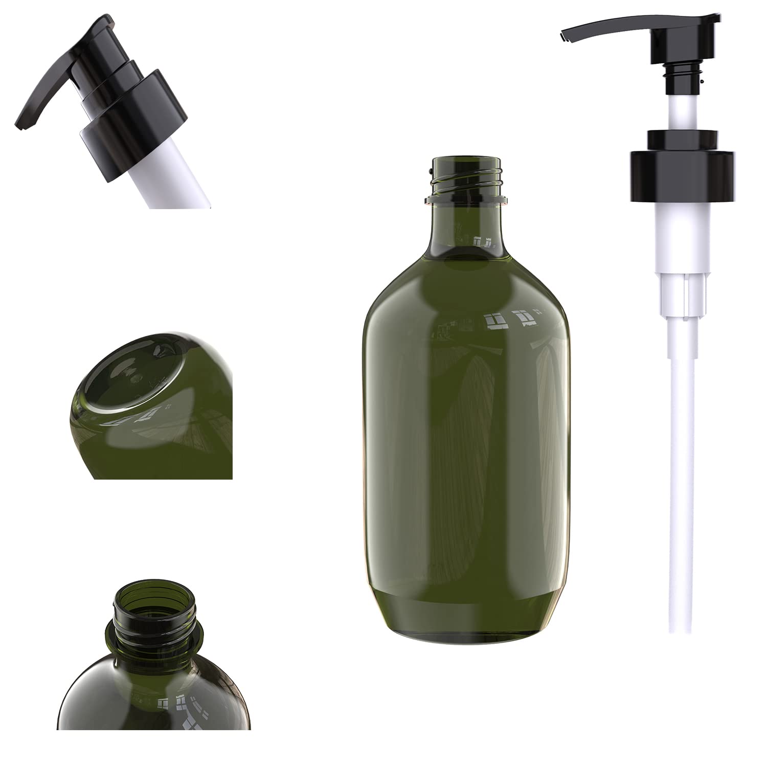 6 PCS 10 OZ Pump Bottle Plastic Pump Lotion Dispenser Empty Bottle for Shampoo Lotion Body Wash, Mixed Colours