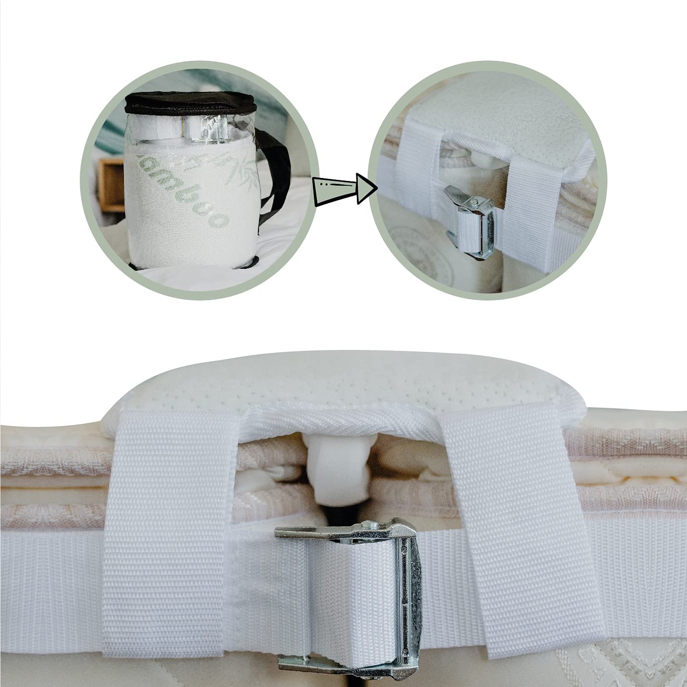 BALIBETOV Twin to King Bed Converter Mattress Bridge, Adjustable Connector Gap Filler Kit, Soft Memory Foam Topper with Bedding Strap, Full, Queen, XL Compatible