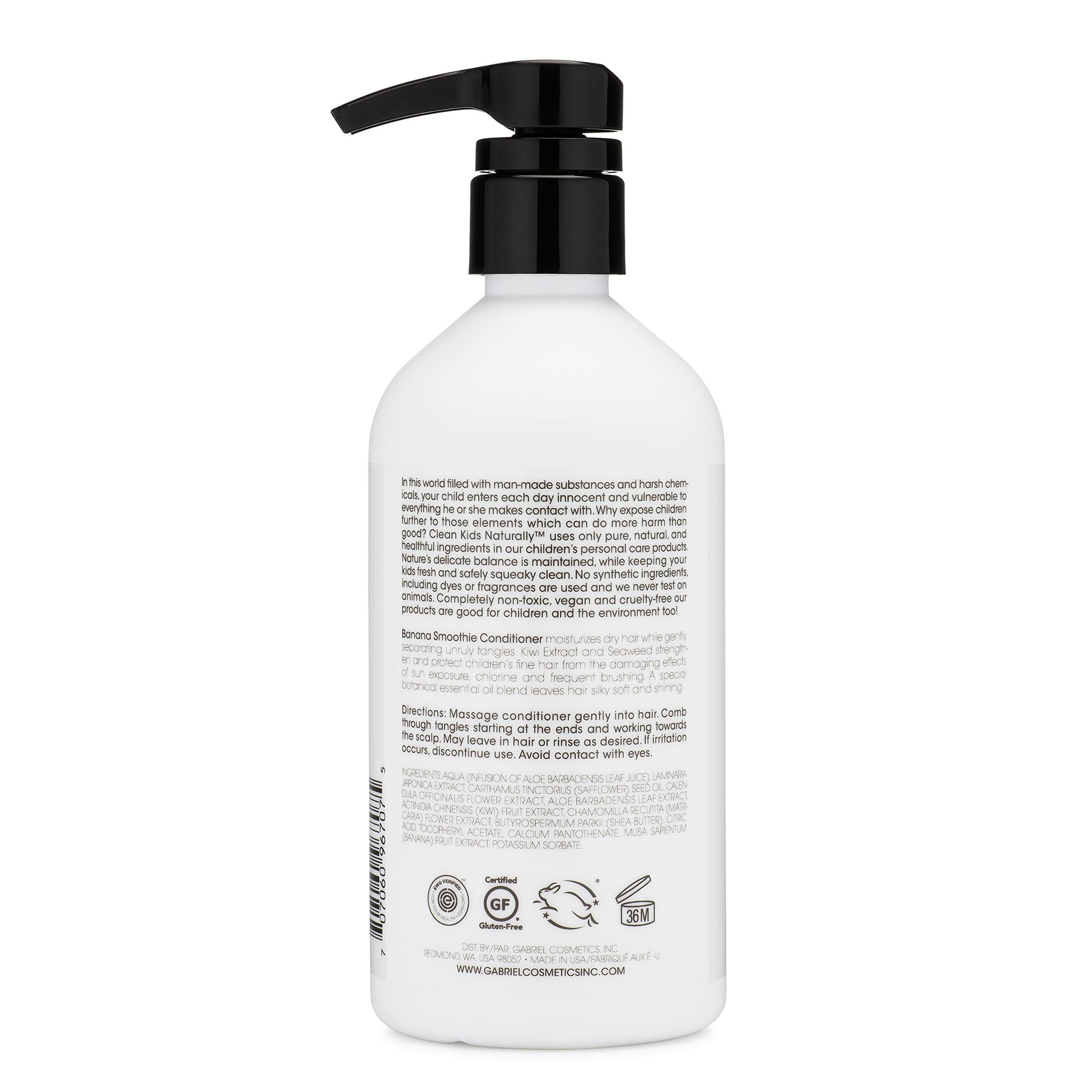 Gabriel Cosmetics Clean Kids Naturally Banana Smoothie Conditioner, 16 oz (1 Bottle), EWG Verified
