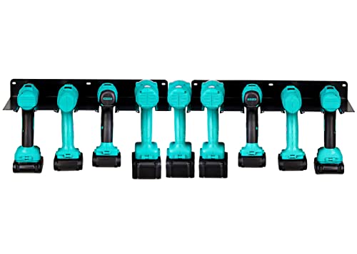 Power Tool Organizer Drill Holder Racks 2 Pack, Heavy Duty Metal Organizers Garage Tool Storage Organizations Wall Mount Floating Shelf for Workshop Shed, Pegboard Fitted, Man Gifts for Father Day