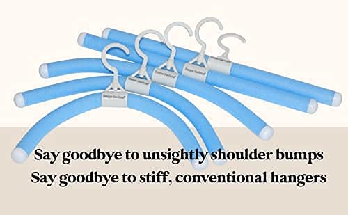 Feel Kozi No Bumps Hangers - Sweater Hangers No Shoulder Bump - Padded Hangers and Foam Hangers for Wet Clothes - No Slip Hangers for Jerseys - Flexible, Bendable
