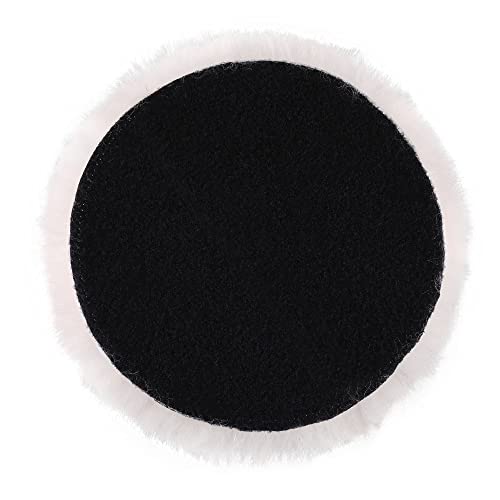 LotFancy 5 Inch Wool Polishing Pads, Pack of 2 - Car Auto Buffing Pads, Used with Rotary and Random Orbit Sander/Polisher