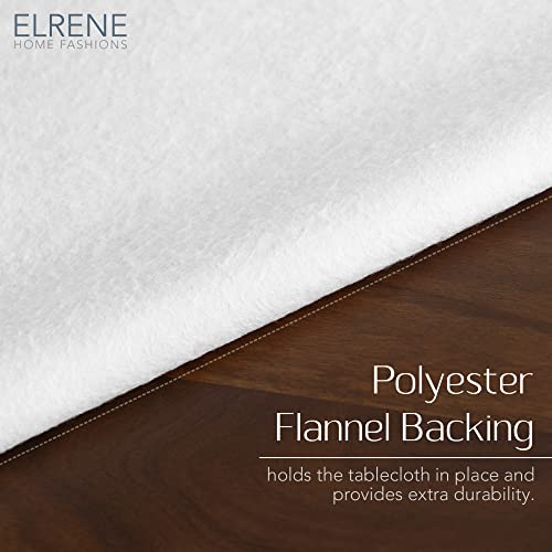 Elrene Home Fashions Windowpane Plaid Water- and Stain-Resistant Vinyl Tablecloth with Flannel Backing, 52 Inches X 52 Inches, Square, Gray