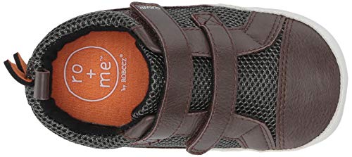 RO + ME by Robeez Baby Boy Crib Shoes Boys Infant Athletic Sneaker, Dinosaur Brown, 18-24 Months