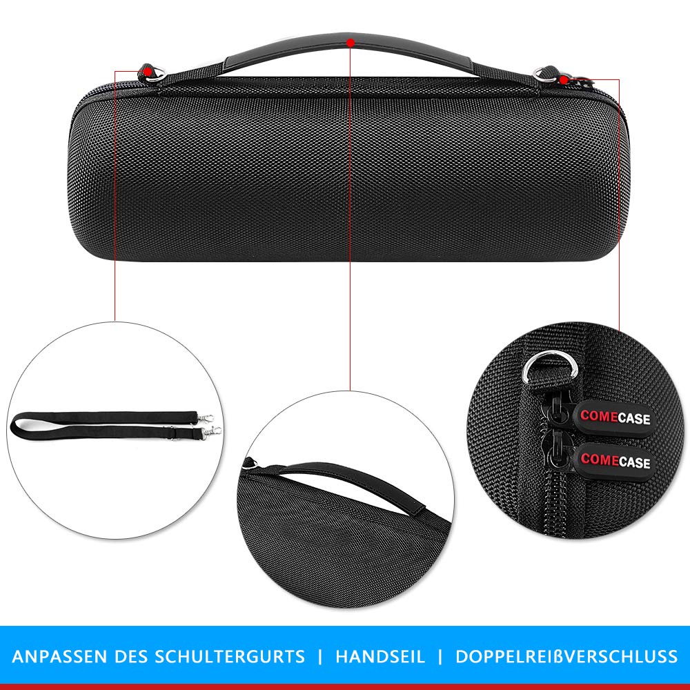 Case for JBL Charge 4 / Charge 5 / Pulse 4 Portable Waterproof Wireless Bluetooth Speaker [ Fits USB Plug and Cable & More ] - Black (Case Only)