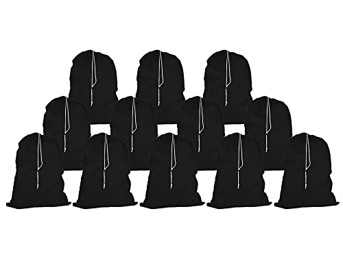 Nylon Laundry Bags, Size: 30" x 40", Pack of 12 bags, for Heavy Duty Use, College Laundry Bags, Laundromats and Household Storage, machine washable, Made in the USA (color Black)