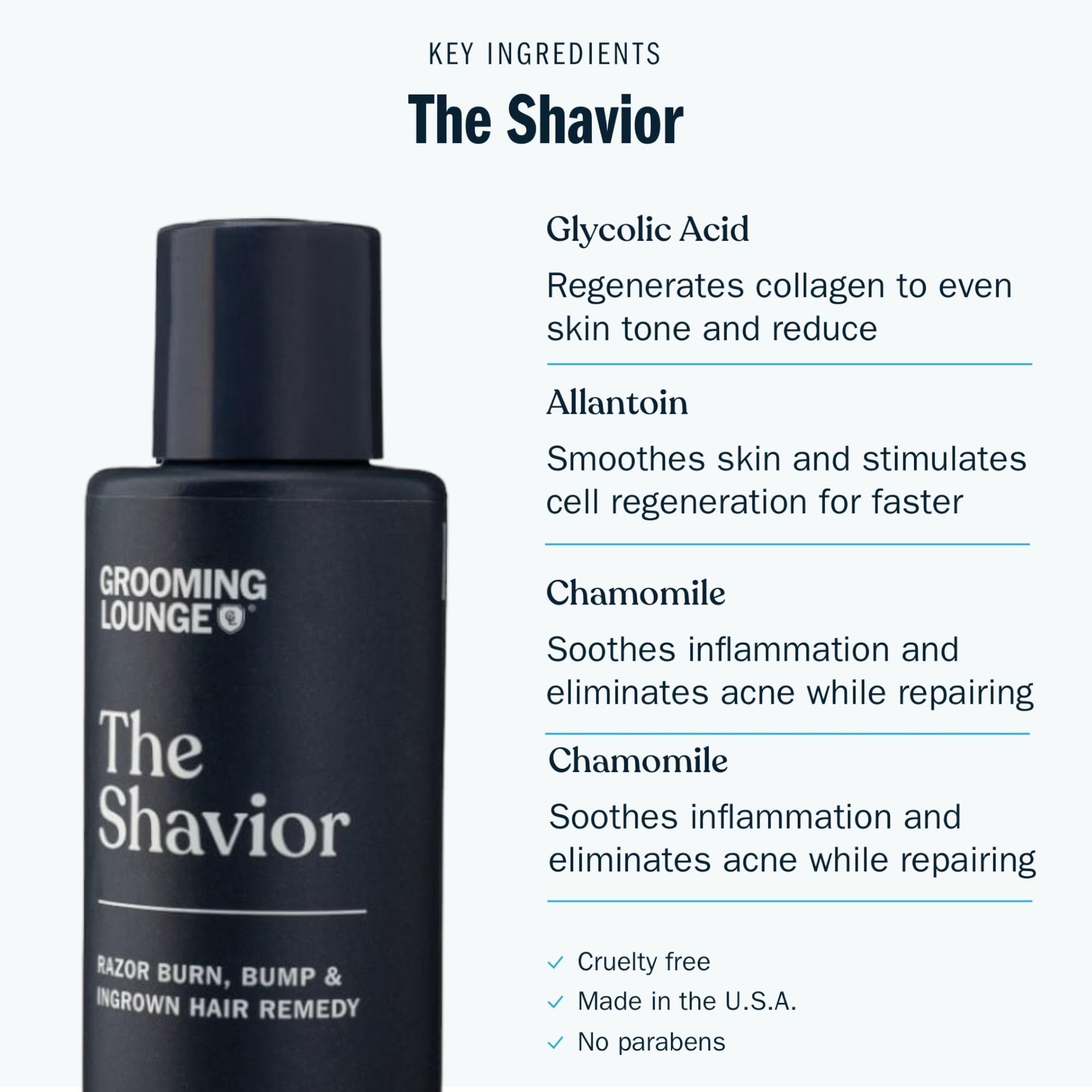 Grooming Lounge the Shavior Post Shave Remedy - Calms Inflammation and Irritation - Prevents and Eliminates Ingrown Hair - Effective Spot Treatment - No Paraben and Sulfate - Cruelty Free - 3 oz