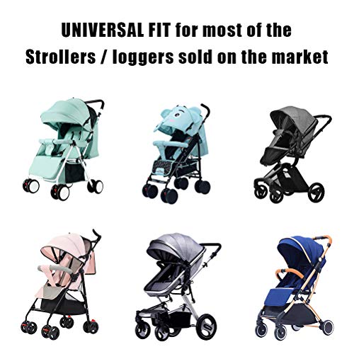 Emoly Upgraded Universal Stroller Rain Cover, Double Door Design & Large Storage Baby Stroller Weather Shield, WaterproofâStroller Cover, Food Grade EVA, Eye Protect (Black)