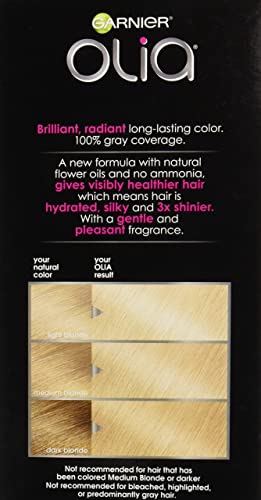 Garnier Hair Color Olia Ammonia-Free Brilliant Color Oil-Rich Permanent Hair Dye, 9 1/2.1 Lightest Ash Blonde, 1 Count (Packaging May Vary)