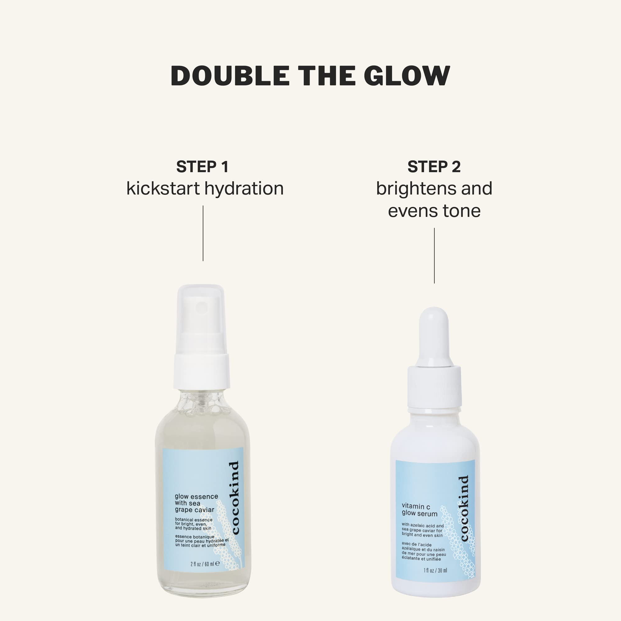 Cocokind Glow Essence with Sea Grape Caviar, Hydrating Primer and Facial Mist, Facial Moisturizer with Sea Buckthorn, Linoleic Acid, and Vitamin E