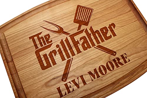 Tayfus Personalized Cutting Boards for Men - Customized Wood Meat Boards for Grill Masters - Unique Custom Gift Ideas for Father's Day, Christmas, Birthday, Anniversary for Men, Dad, Grandpa and Him