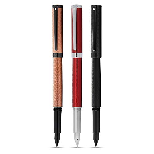 Sheaffer Intensity Engraved Red Lacquer w/Chrome Appointments and Medium Nib Fountain Pen (E0924553)