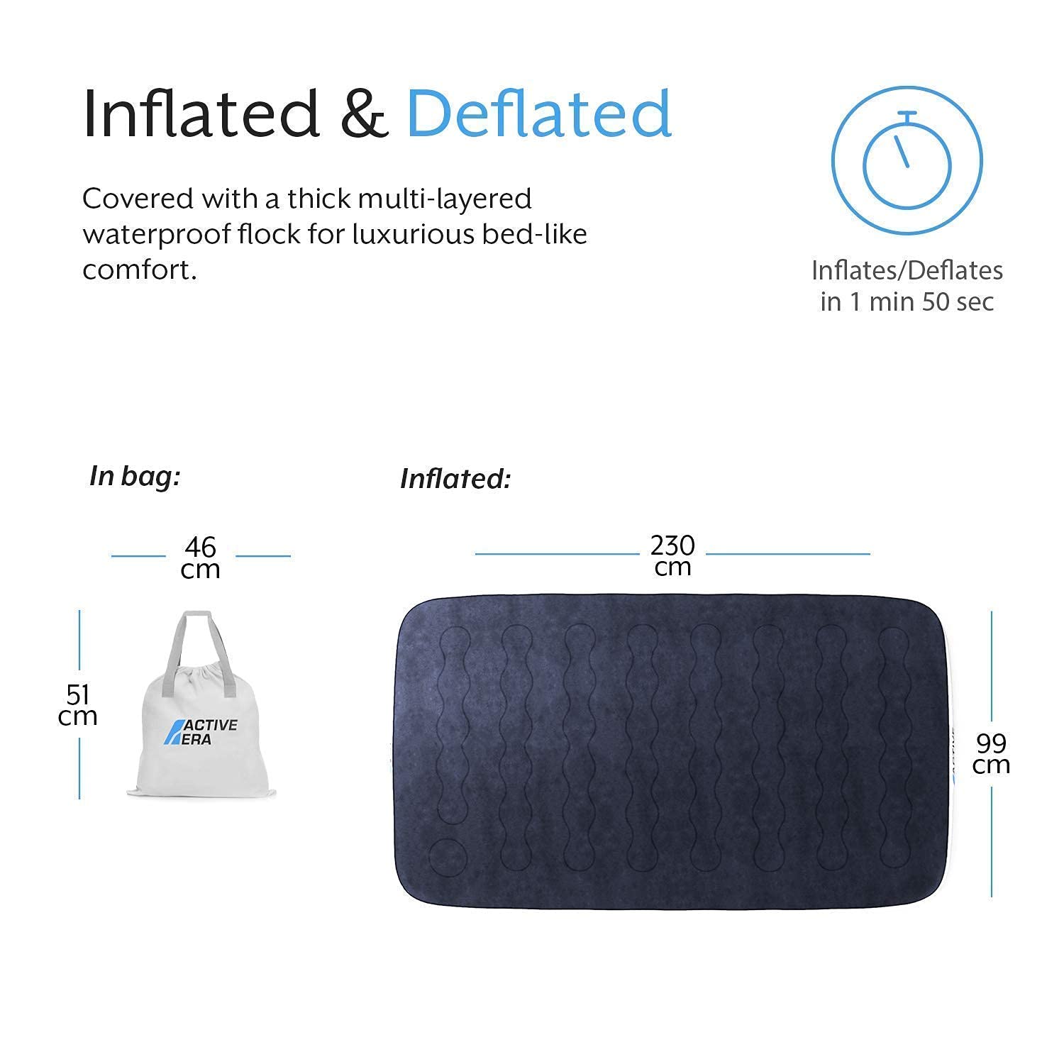 Active Era Luxury Camping Air Mattress Twin Single Sleeping Bag for Indoor and Outdoor Use