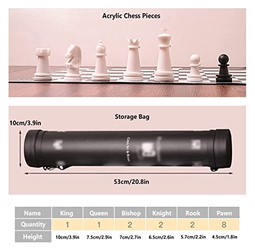 Chess Board Game Portable Chess Checkers Set,Folding Roll Up Chess Game for Outdoor Activities Chess Sets Travel Chess Set