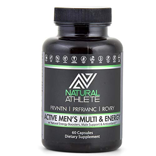 Active Men's Daily Multivitamin Supplement with Natural Energy Boosters, Immune Blend, Male Hormone Support, Minerals & Antioxidants (60 Pills)