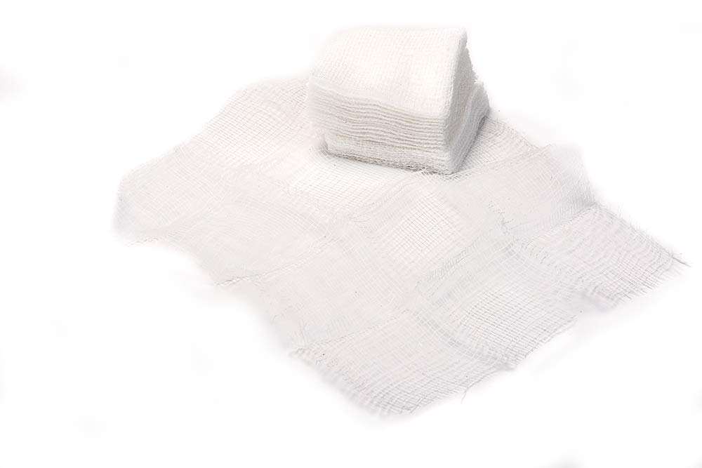 INTRINSICS 401423 Med-Esthetic 100% Cotton Large 12-Ply Gauze 4"x 4" - 200 Count