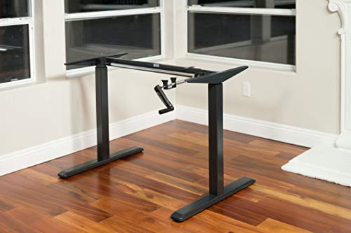 ErgoMax Adjustable Crank Desk Frame, Tabletop Not Included, 48.56 Inch Max Height, Black