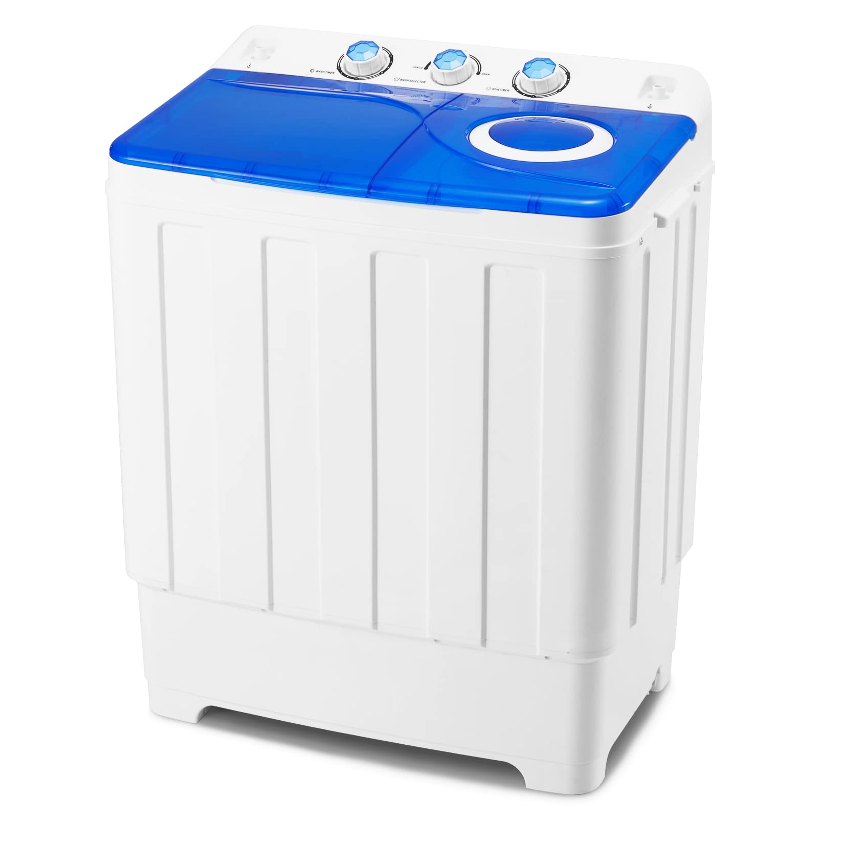 Avocahom Portable Washing Machine, 26/28Lbs Capacity Twin Tub Washer and Dryer Combo, Mini Compact Laundry Machine w/Control Knobs, Built-in Drain Dump & Timer Control, for Home/RV/Dorm/Apartment