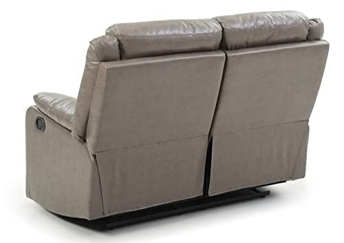 Glory Furniture Double Reclining Love Seat, Gray Faux Leather