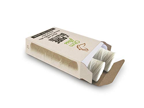 Ohm Earth’s Ohm Floss Refill – Natural Biodegradable Silk Dental Floss for Refillable Bamboo/Steel Holder, Natural Candelilla Wax, 100% Compostable, Eco Oral Care, 110 yds/100m (2-Pack) Natural Mint