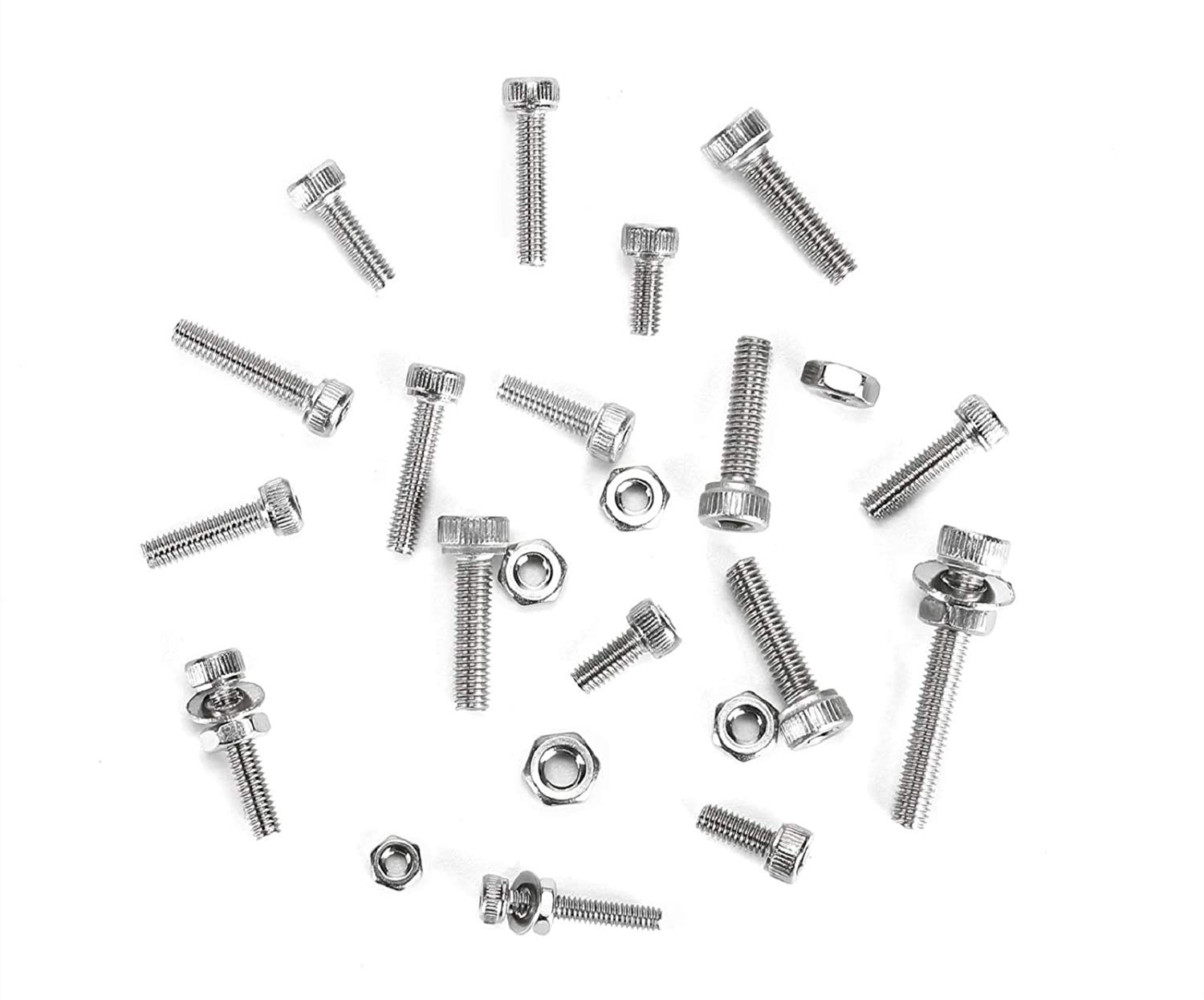 Guard4U 155Pcs 304-Stainless Steel Metric Hex Socket Head Cap Screws Assortment Kit,for M2.5 M3 M4 M5 M6 M8 (14 Sizes)