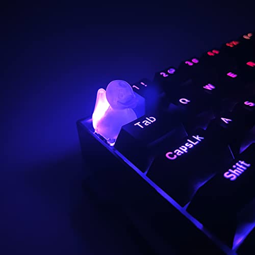 Custom Keycap for Mechanical Gaming Keyboard - Design Cute Duck Transparent- Artisan Cherry MX Made in Resin with Universal Compatibility - Unique Gift Idea