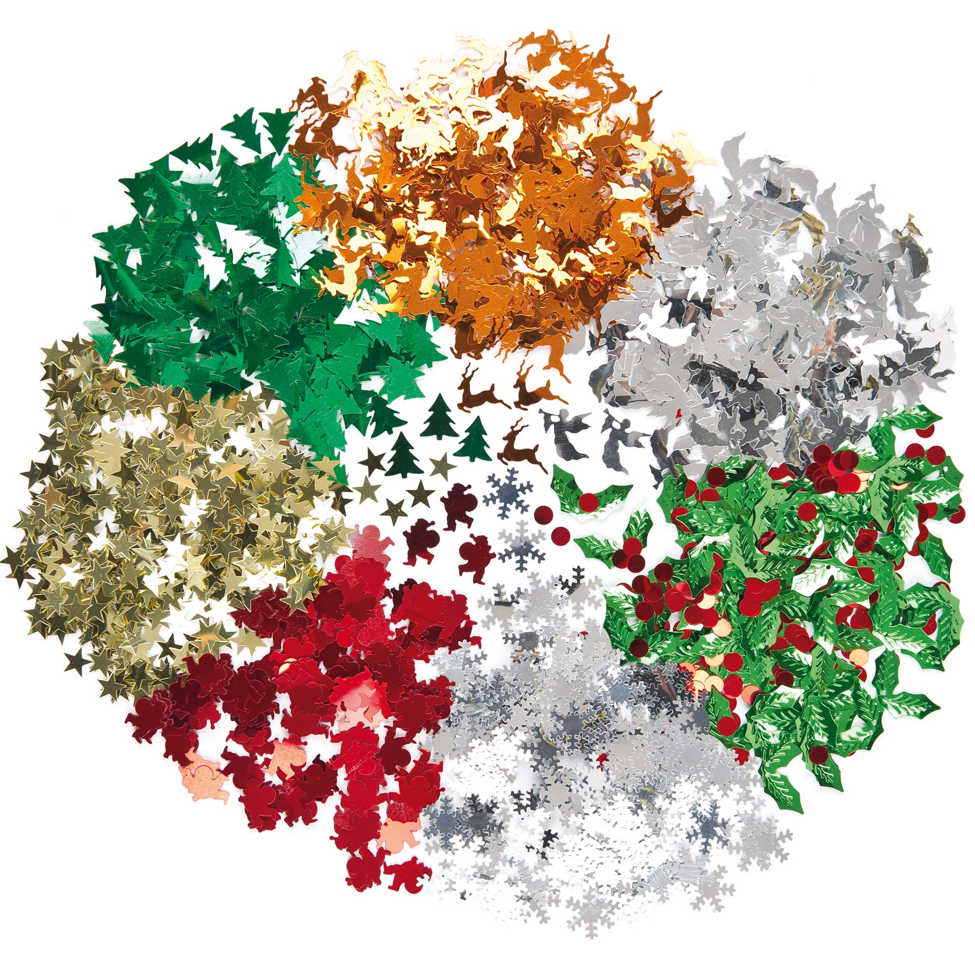 Baker Ross Christmas Sequins Value Pack — Kids' Crafts and Art Projects, Cards, Party Bags, and Decorations (56g)