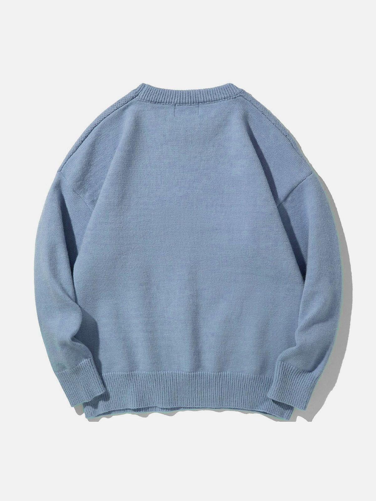 Aelfric Eden Mens Long Sleeve Van Gogh Printed Cable Knit Sweaters Casual Oversized Sweater Pullover