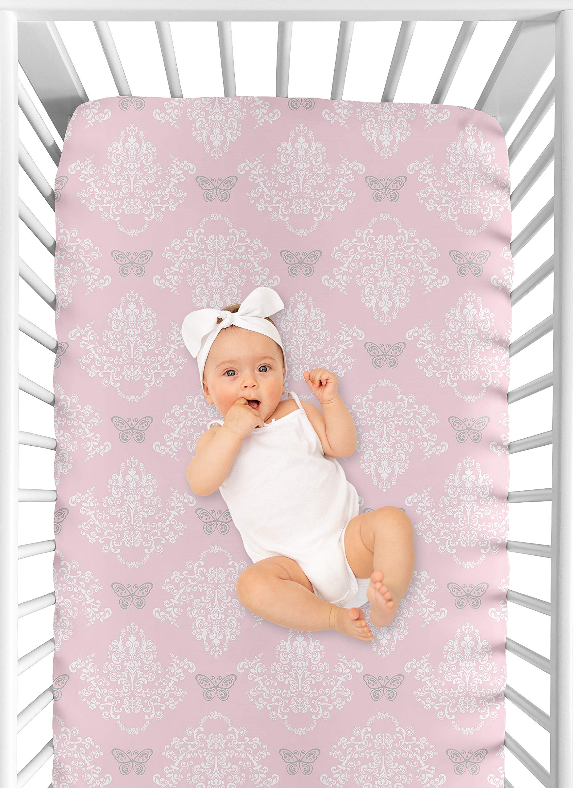 Fitted Crib Sheet for Shabby Chic Alexa Baby/Toddler Bedding - Damask Print