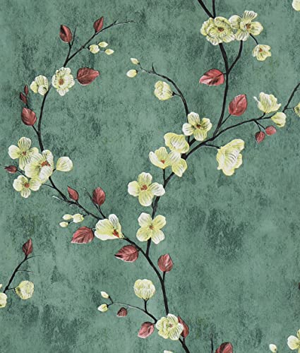 Peel and Stick Wallpaper Floral Contact Paper Floral Wallpaper Removable Wallpaper Waterproof Wallpaper Vinyl Roll for Wall Furniture Cabinet 118"x17.7"