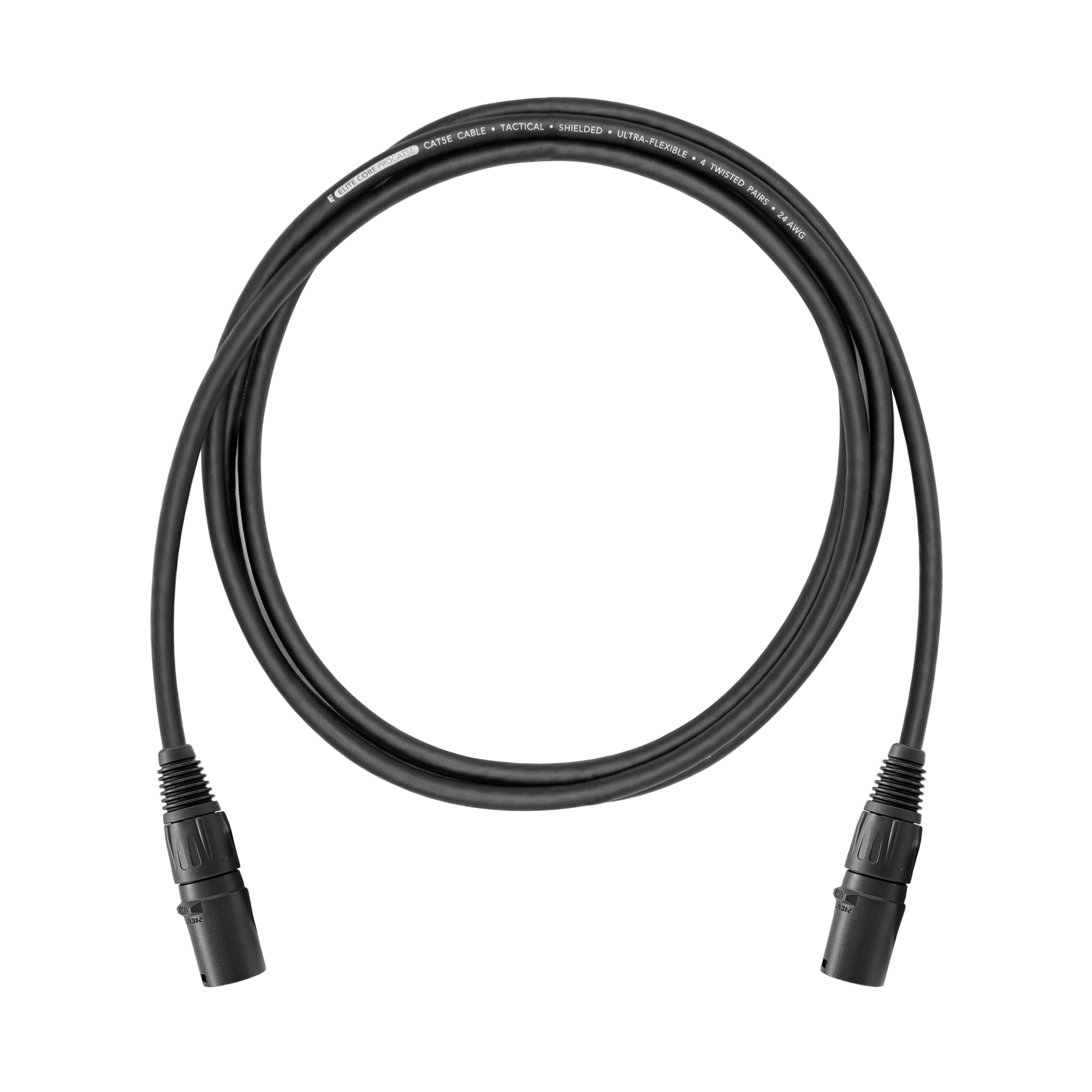 Elite Core PROCAT5E | Ultra-Flexible Shielded CAT5E | Tactical Ethernet Connectors | 50' ft, 50 (PROCAT5E-S-EE-50)