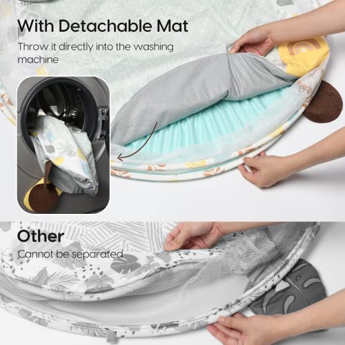 Lupantte 4-in-1 Baby Play Gym, Activity Gym Ball Pit with Detachable Anti-Slip Thickening Tummy Time Mat with Sensory Toys for Newborn Infant Toddler to Develop Motor&Cognition,Include 40 Balls