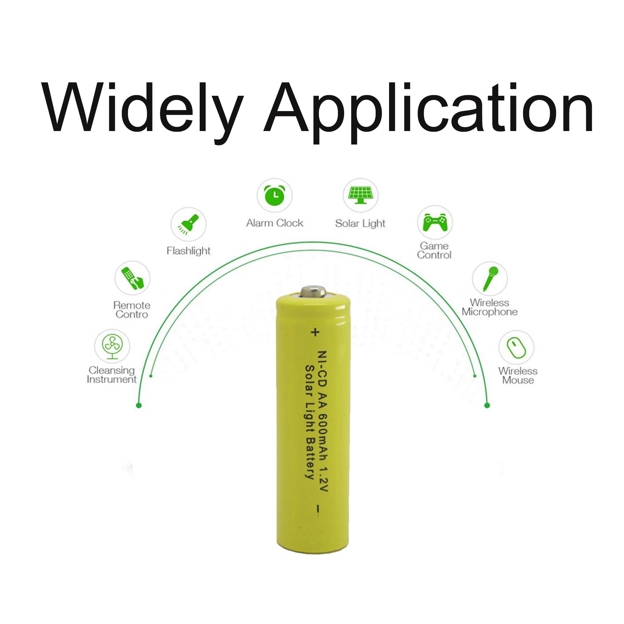 GEILIENERGY Solar Light Batteries AA Ni-Cd AA 600mAh 1.2V Rechargeable Batteries AA Rechargeable Batteries for Solar Lights Solar Lamp(Pack of 4)